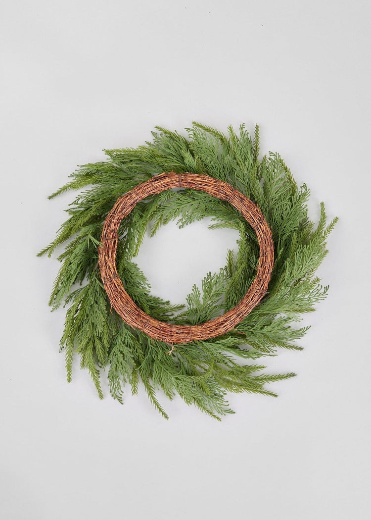 UV Treated Cedar Wreath | Faux Outdoor Winter Greenery | Afloral.com