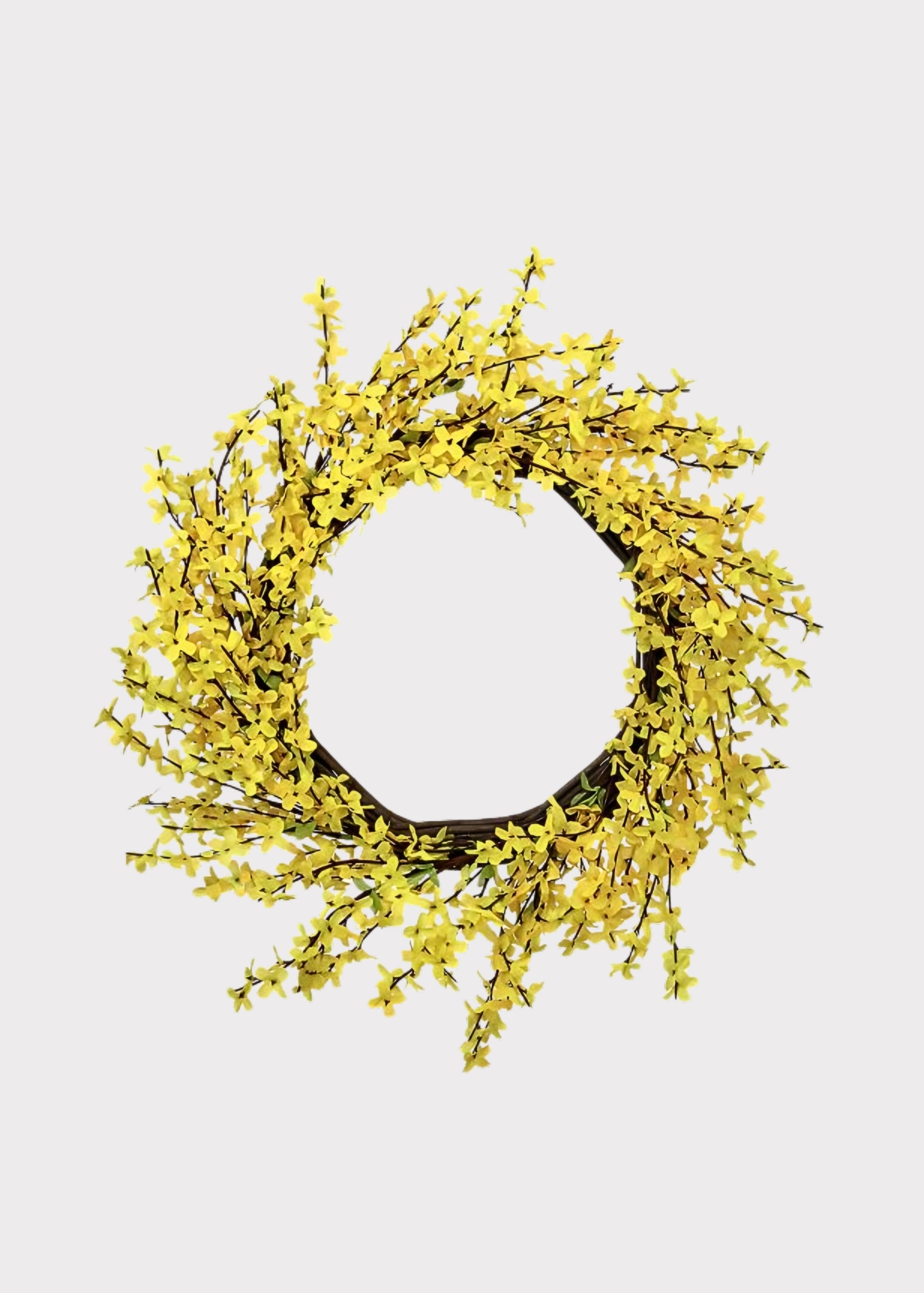 Yellow Forsythia Fake Spring Flower Wreath - 22" – Afloral