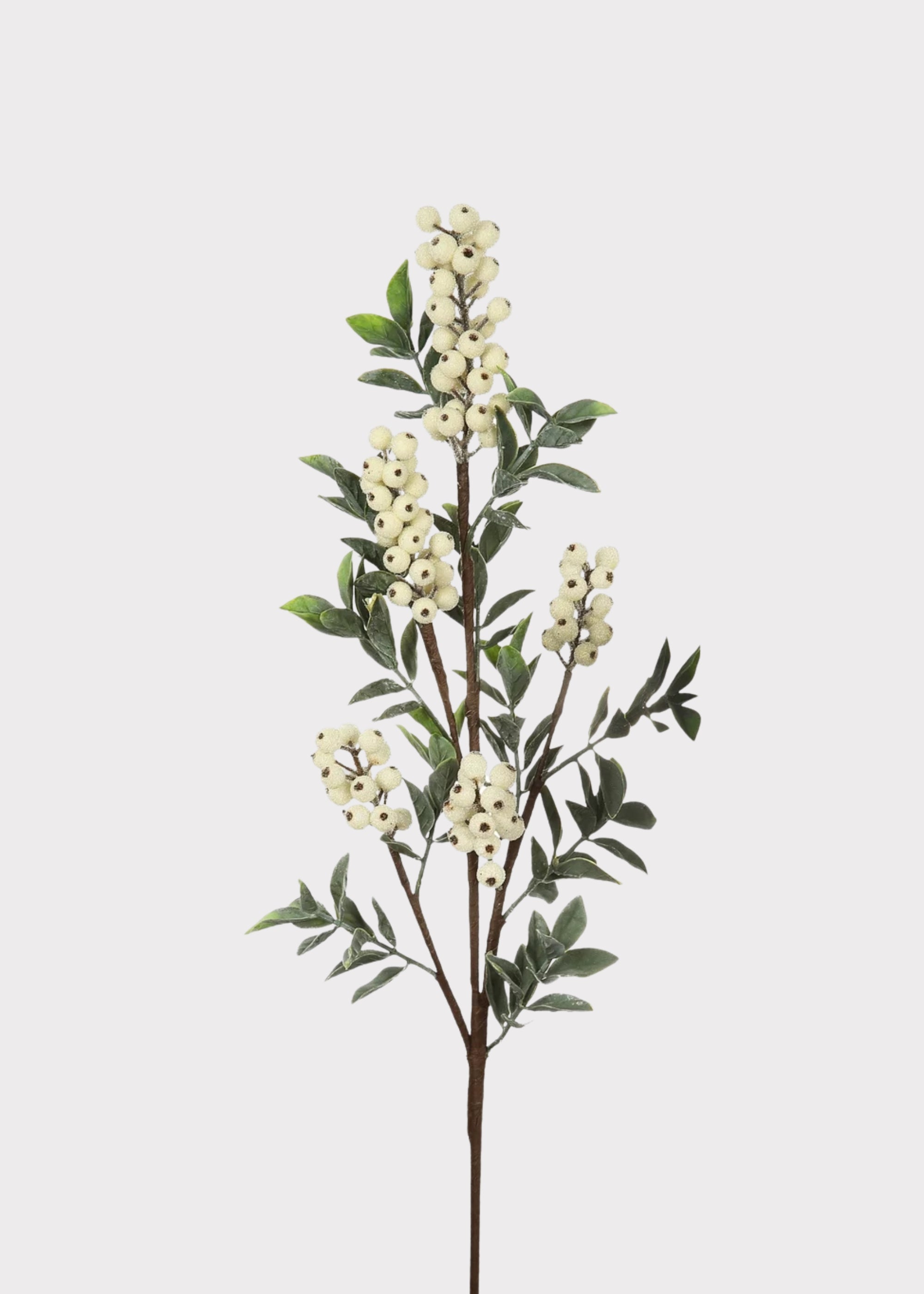 Faux Berry Branch in Cream | Artificial Holiday Berries | Afloral