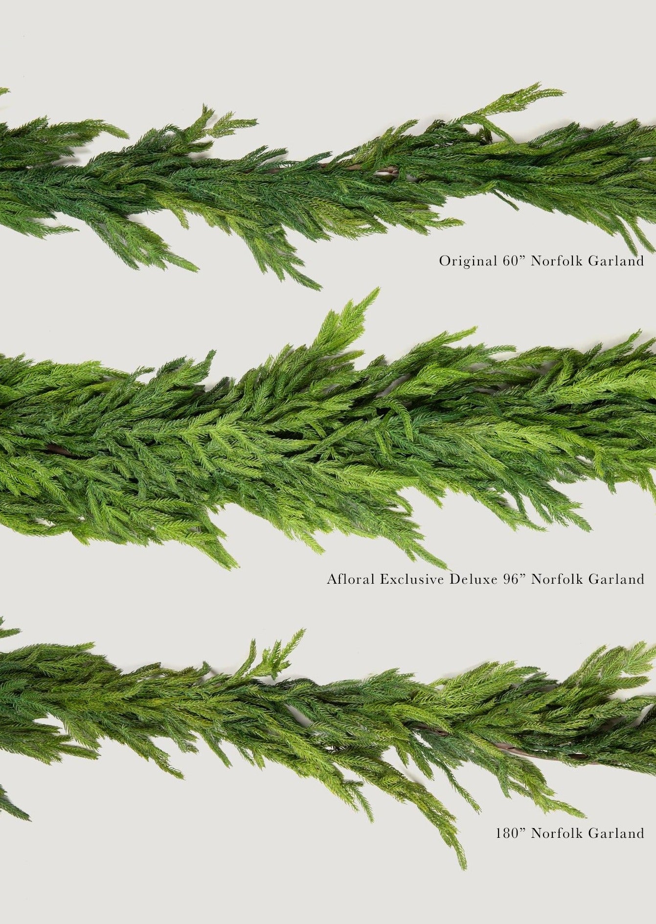 Deluxe Norfolk Pine Garland | Faux Winter Greenery at Afloral.com
