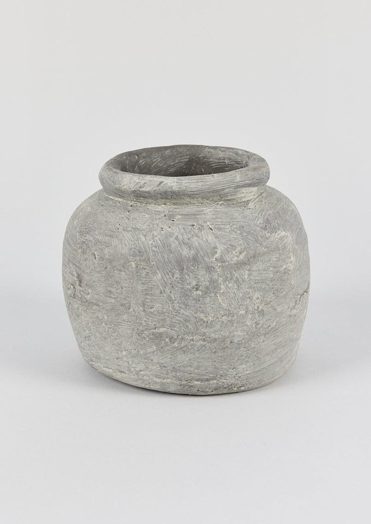 Distressed Concrete Grey Clay Pot | Boutique Planters at Afloral.com