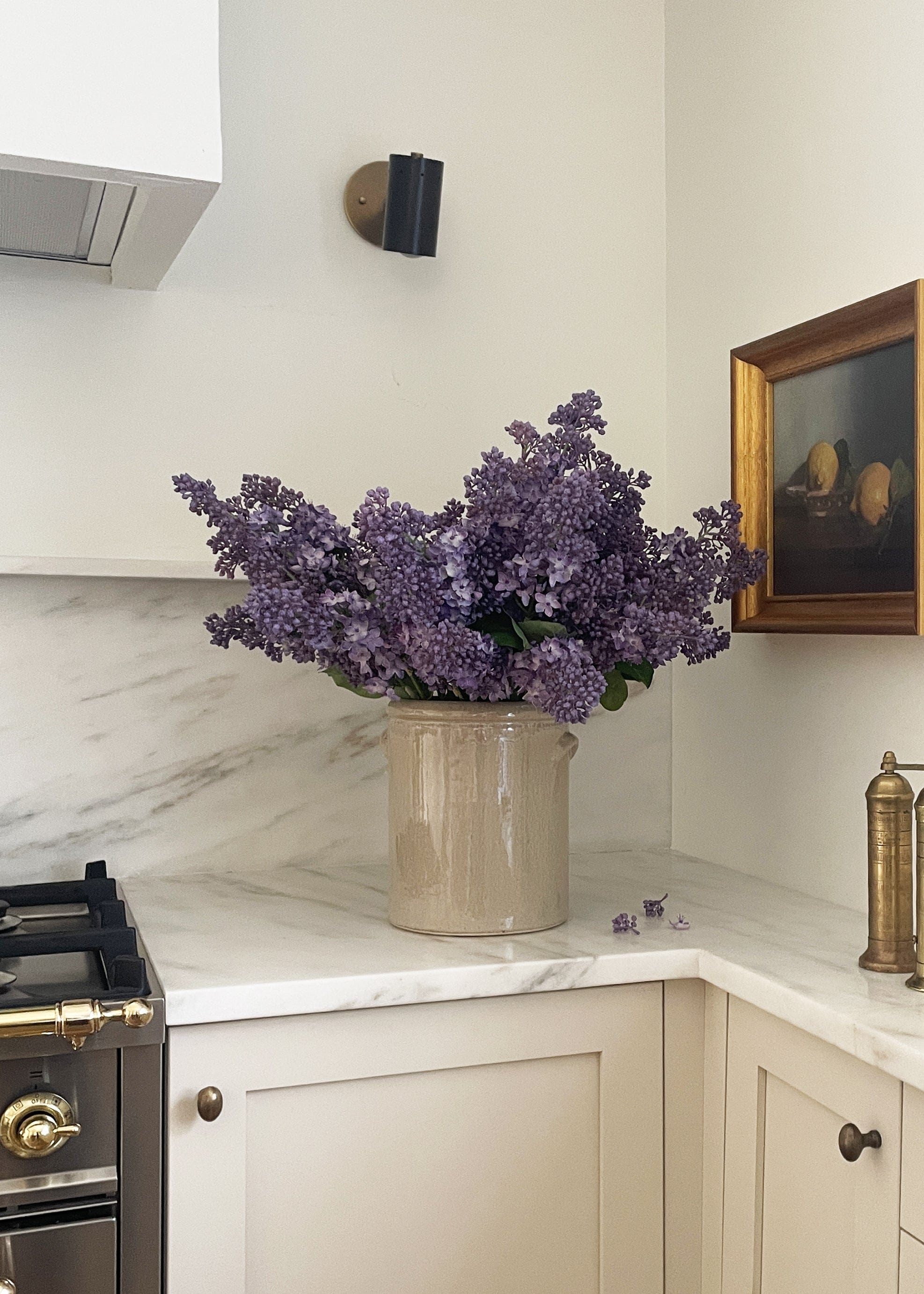 Beige Glossy Clay Flower Crock | Best Vases at Afloral.com